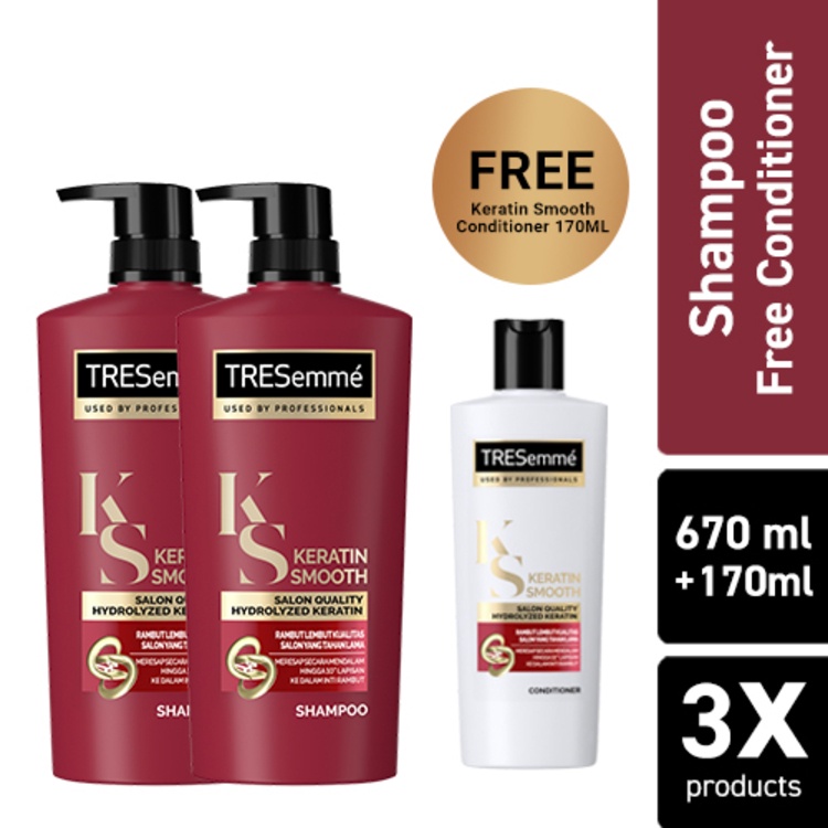 Jual Buy 2 Tresemme Keratin Smooth Shampoo 670ml Free Tresemme Keratin