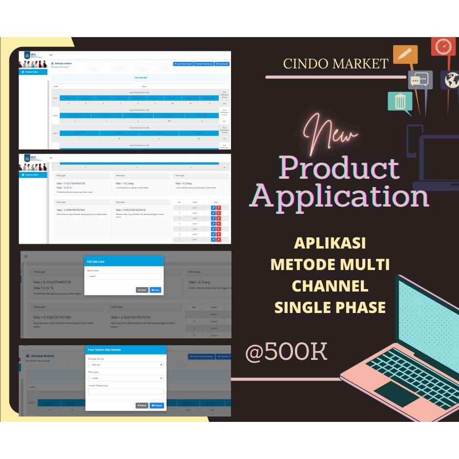 Jual APLIKASI ANTRIAN DENGAN METODE MULTIPLE CHANNEL DENGAN FRAMEWORK ...