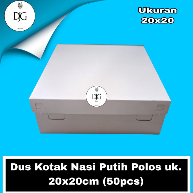 Jual Dus Nasi Kotak Snack Box 20x20 Putih Polos | Shopee Indonesia
