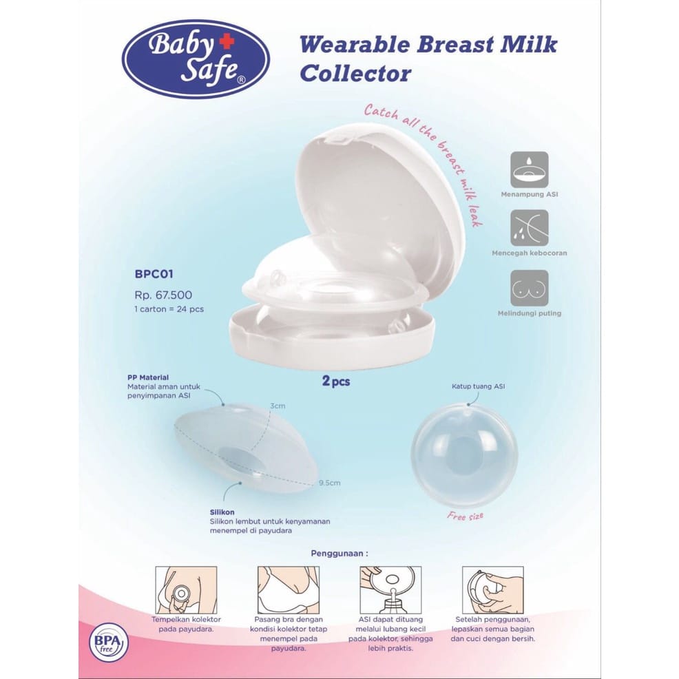 Jual Baby Safe BPC01/BPC02 Wearable Breast Milk Collector | Penampung ...