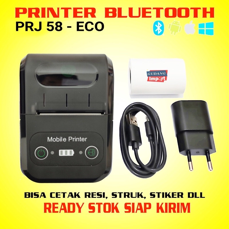 Jual PRINTER BLUETOOTH MINI PORTABLE PRINTER THERMAL 58MM CETAK RESI NOTA STRUK PENJUALAN ...