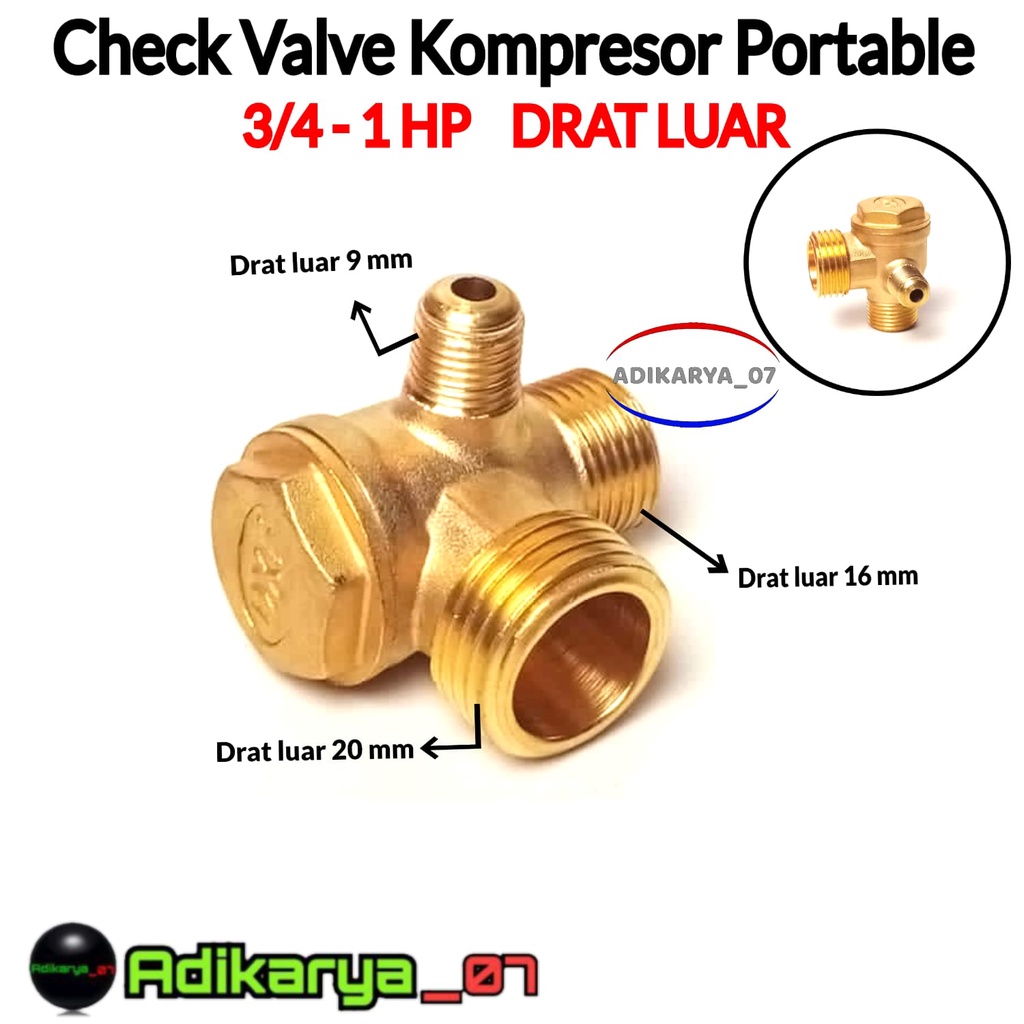 Jual Check valve kompresor check otomatis savety valve DRAT LUAR ...