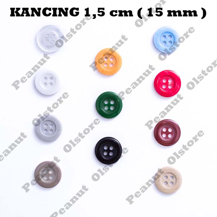 Jual ( 6 biji ) Kancing Seri JCB 1,5cm ( pilihan warna hitam , putih ...