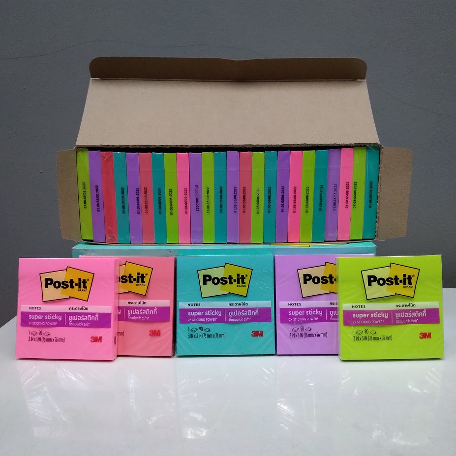 Jual 3M Post It Super Sticky Notes 654-24SSMIA 1 box isi 24 pad ...