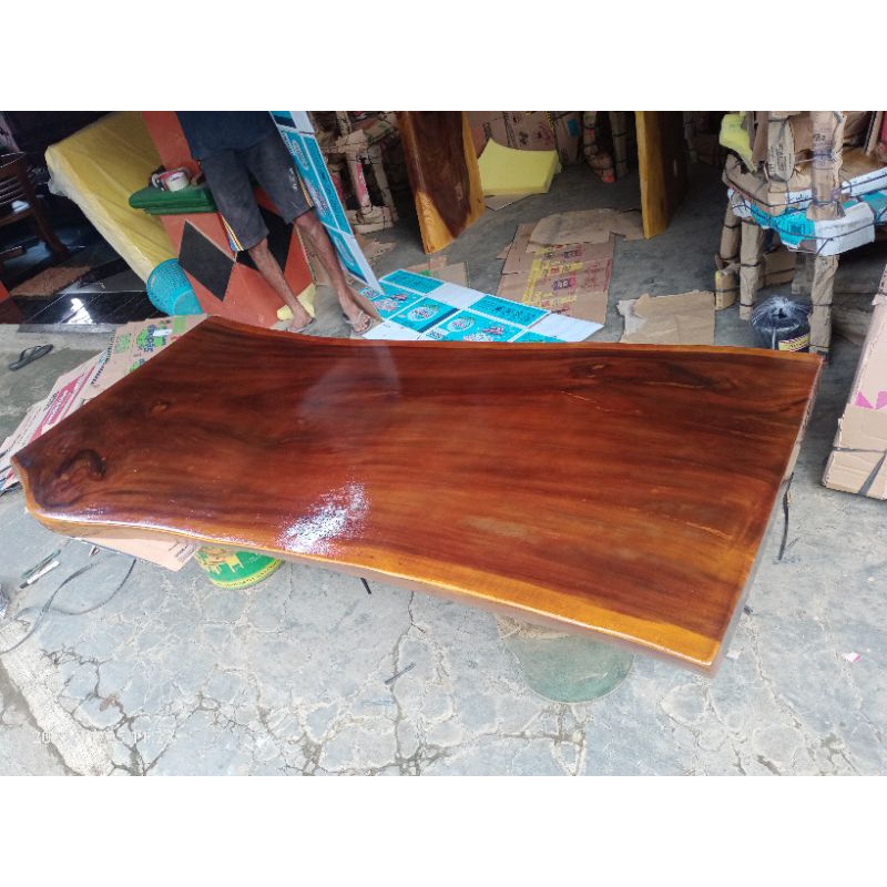 Jual Meja Kayu Trembesi Utuh Tanpa Sambungan 200x80 | Shopee Indonesia