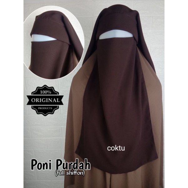 Jual niqob poni purdah full shiffon premium | Shopee Indonesia