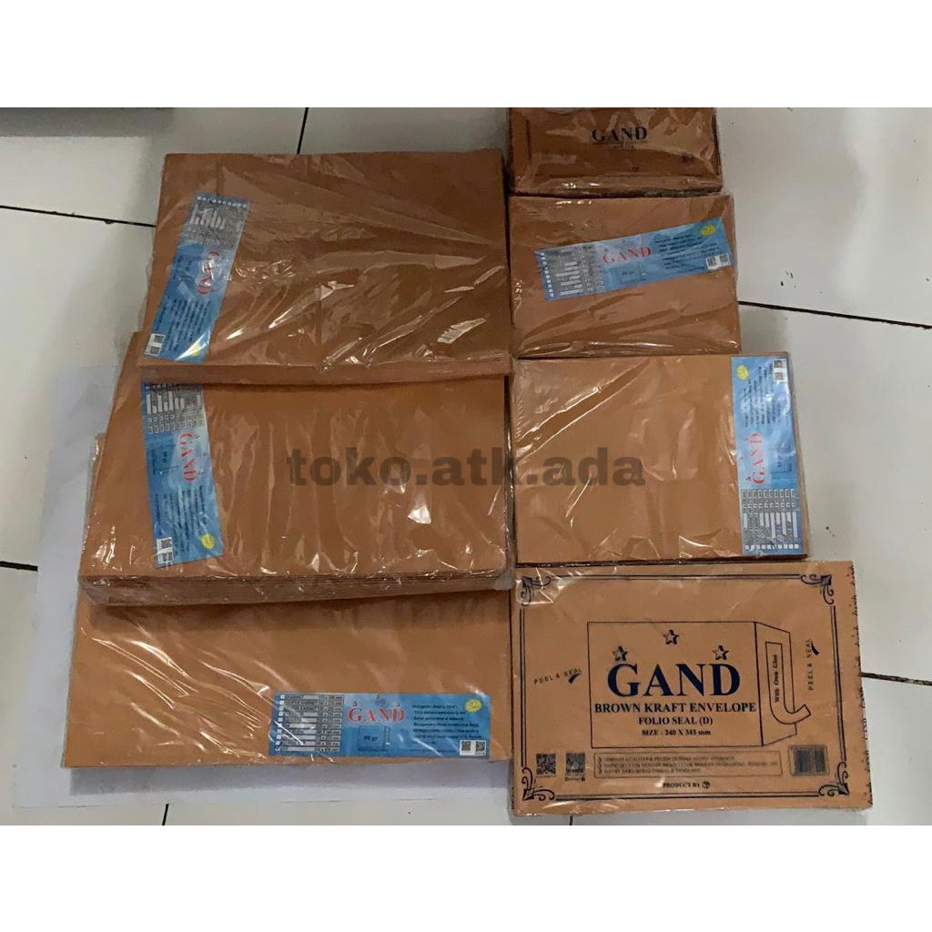 Jual AMPLOP COKLAT DENGAN SEAL UKURAN D (FOLIO F4) 240 X 345 MM / MAP ...