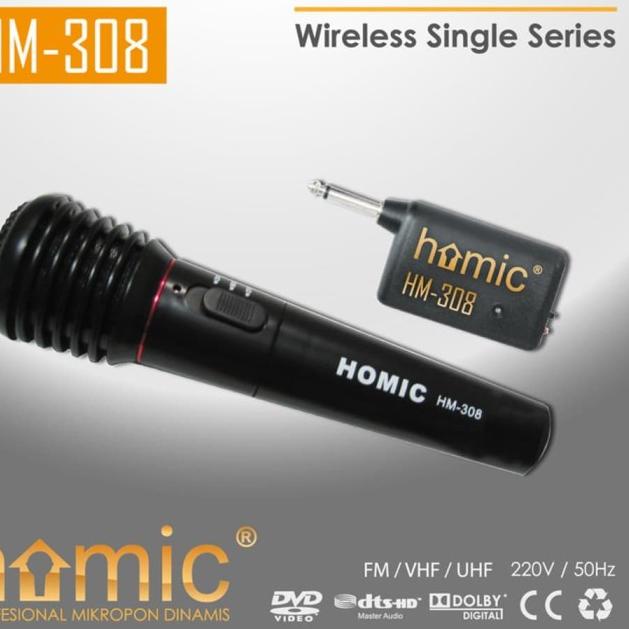 Jual Mic Wireless Microphone Microfon Homic HM 308 Karaoke tanpa kabel ...