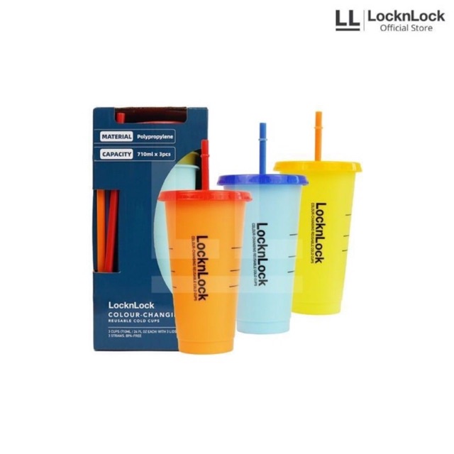Jual LOCKNLOCK COLOR CHANGING CUP SET ISI 3 GELAS BERUBAH WARNA 710 ml ...