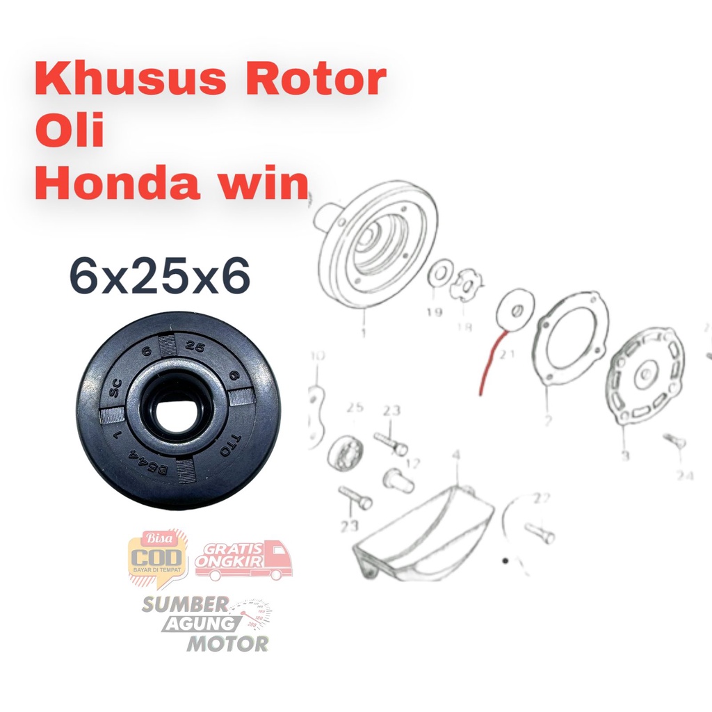 Jual SEAL SIL POMPA OLI ROTOR BALANCER HONDA WIN KATALOG NO 21 KHUSUS ...