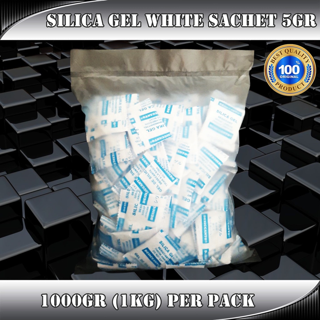 Jual silica gel white sachet 5gr | paket 1kg | Shopee Indonesia