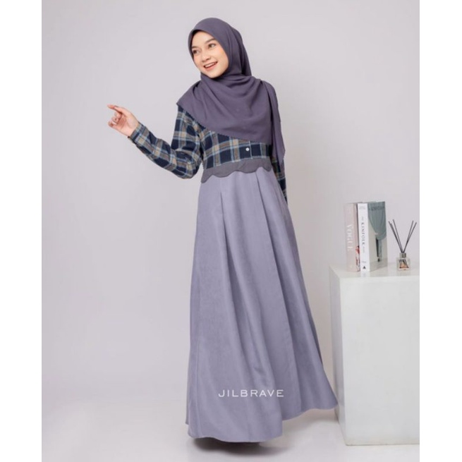 Jual MAILA DRESS JILBRAVE | Gamis Flanel Aksen Pinggang Cute ...