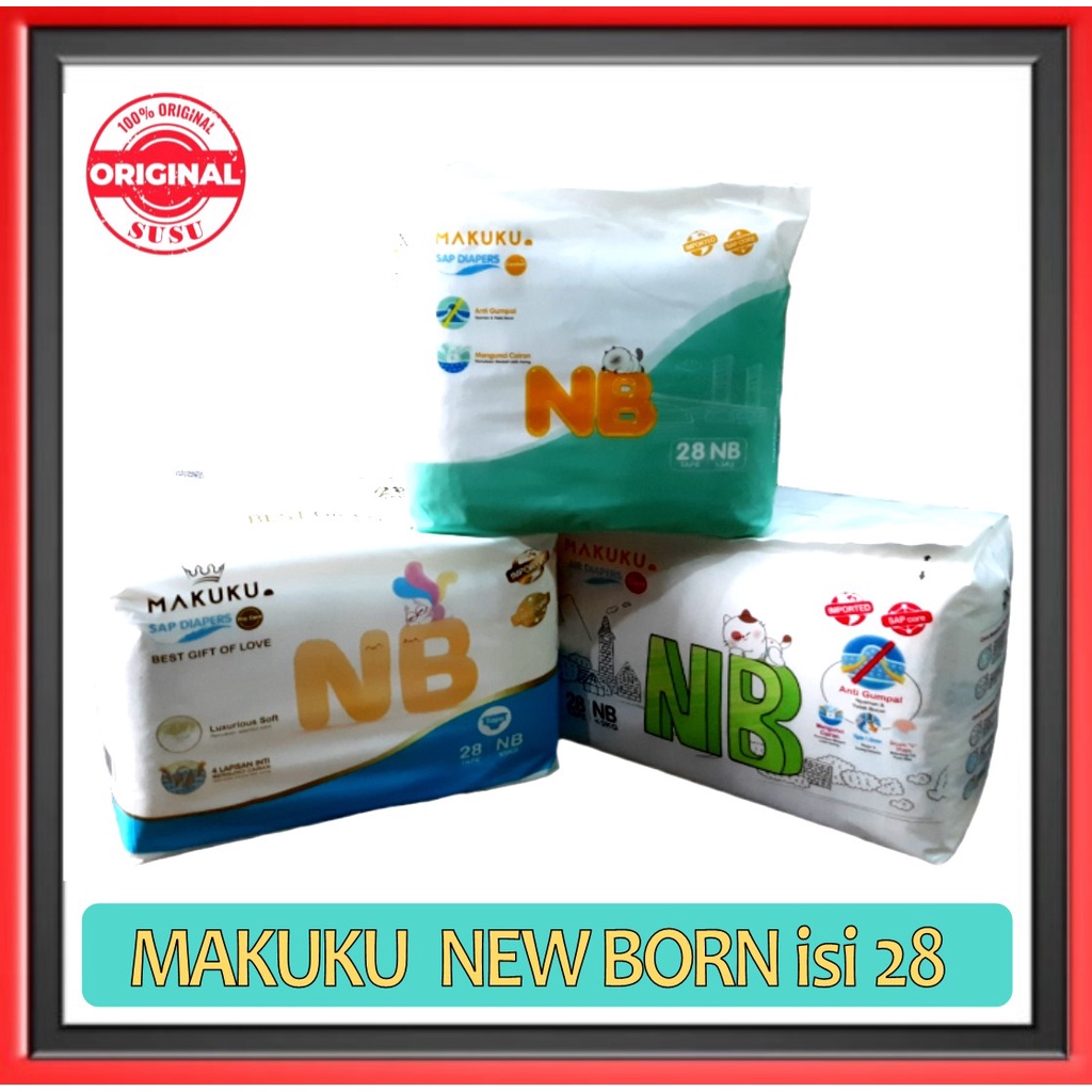 Jual MAKUKU Air Diapers Tape NB 28 Slim/ Comfort fit / Procare | Shopee ...