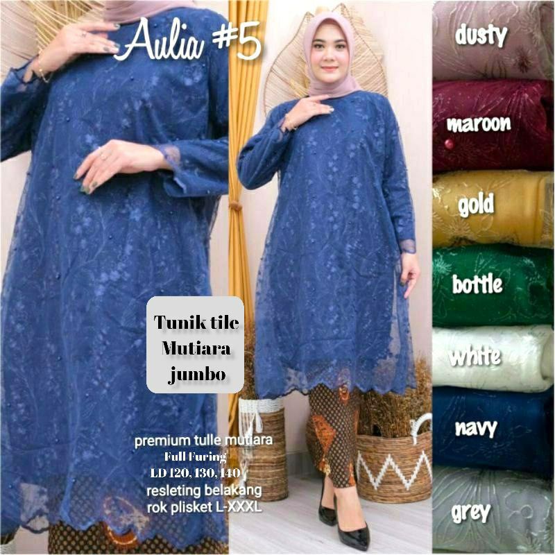 Jual kebaya SUPER JUMBO LD 120-150 tunik kebaya tile mutiara | atasan ...
