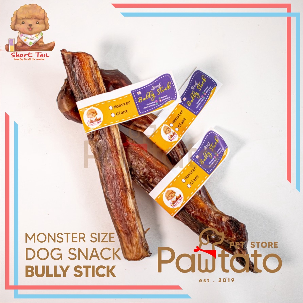 Jual Snack Anjing Short Tail Monster Bully Homemade Dog Jerky Chew ...