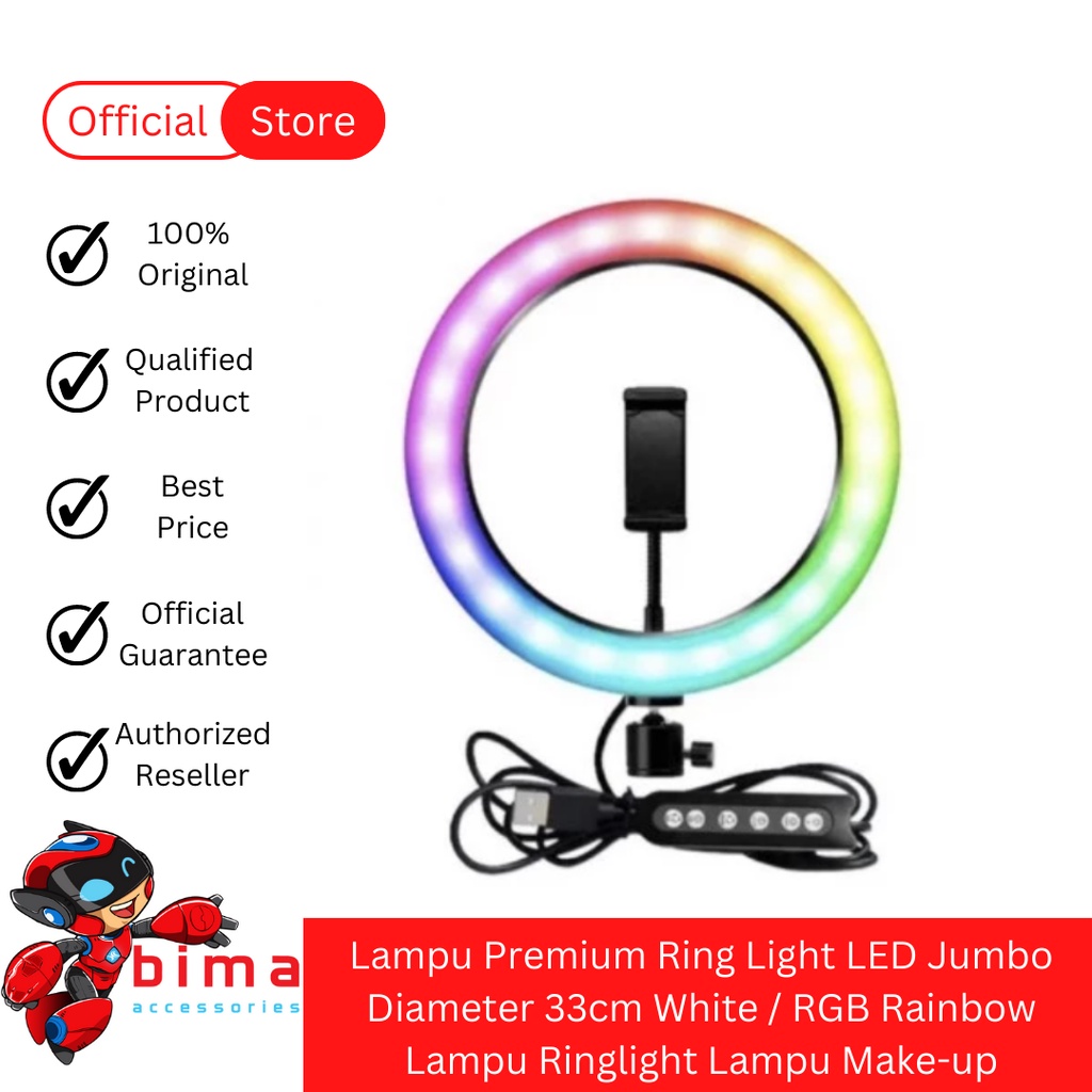 Jual Lampu Premium Ring Light LED Jumbo 33cm Lampu Ringlight Lampu Make ...