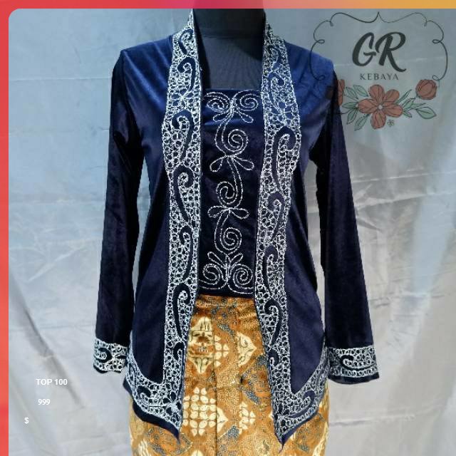 Jual Kebaya Bludru Remaja Dewasa Domas Kutu Baru Kebaya Bludru | Shopee ...