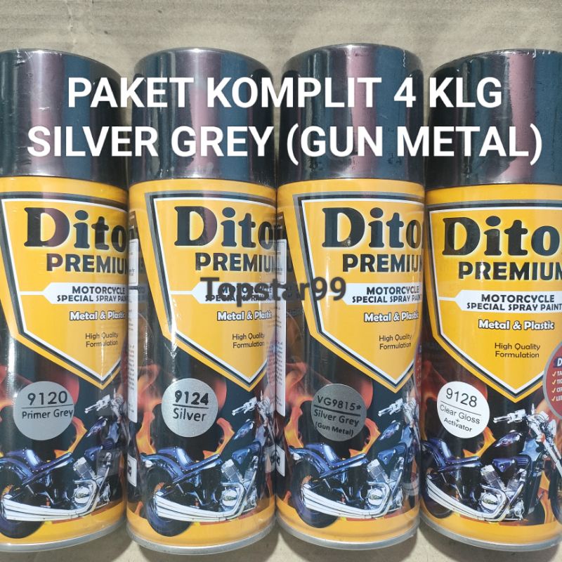 Jual Pilok Cat Diton Premium Paket Komplit 4 Kaleng Silver Grey (Gun ...
