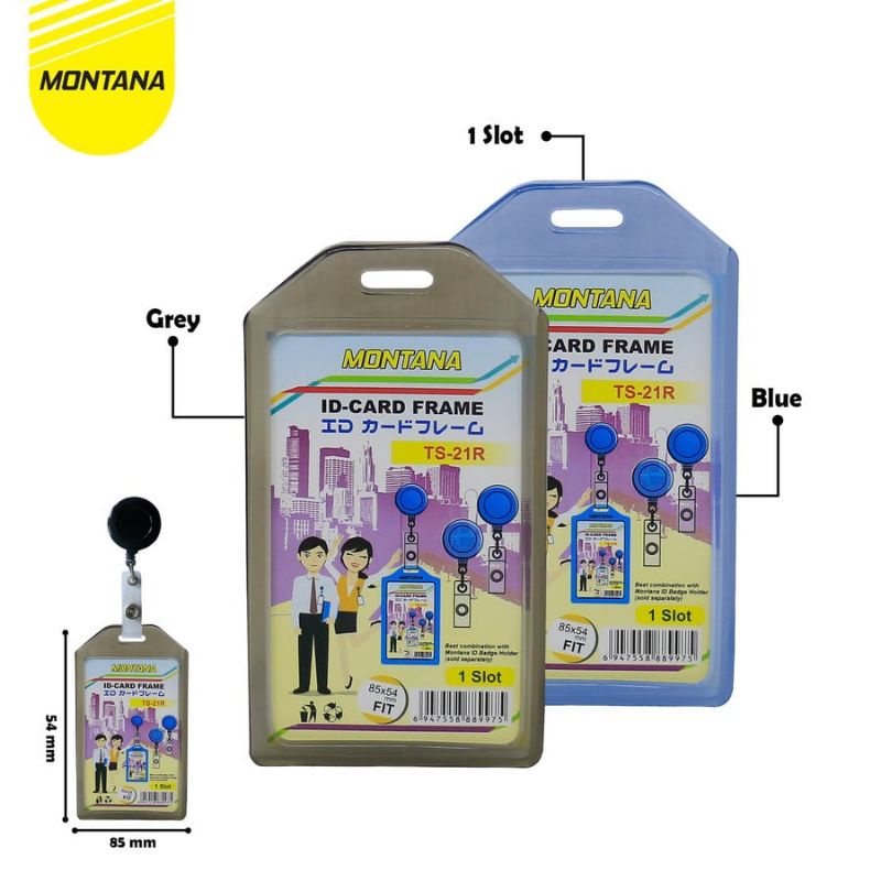 Jual FRAME ID CARD 1 SISI MONTANA | BADGE NAME TAG | CASING ID CARD ...