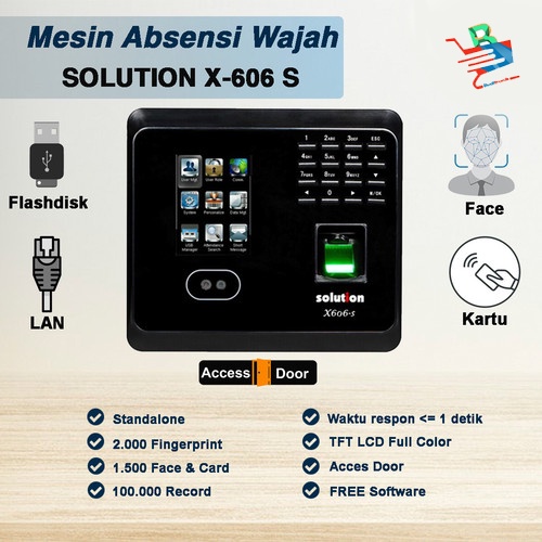 Jual Solution Finger Print X606-S RfId Face Wajah / Mesin Absen ...