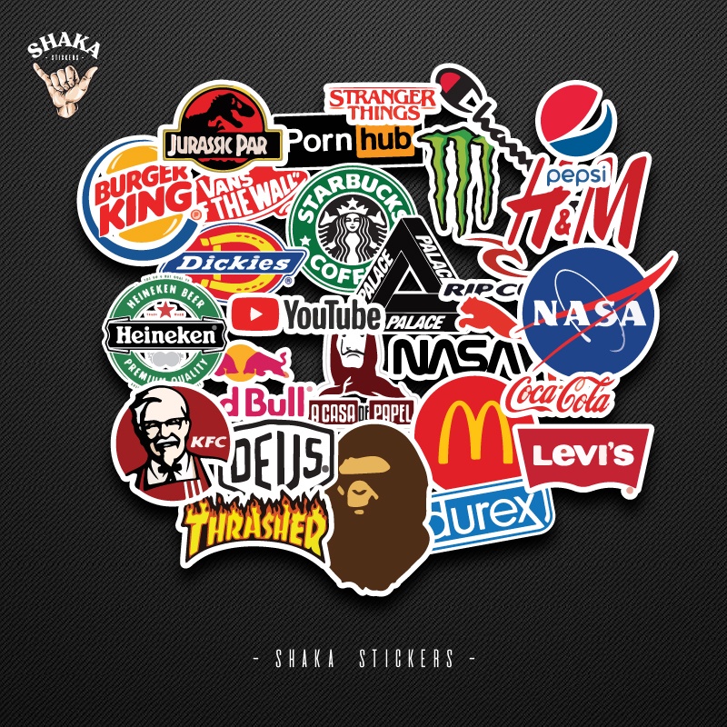 Jual Sticker Pack 32 PCS Murah Hypebeast Sticker Pack Famous Brand Logo ...