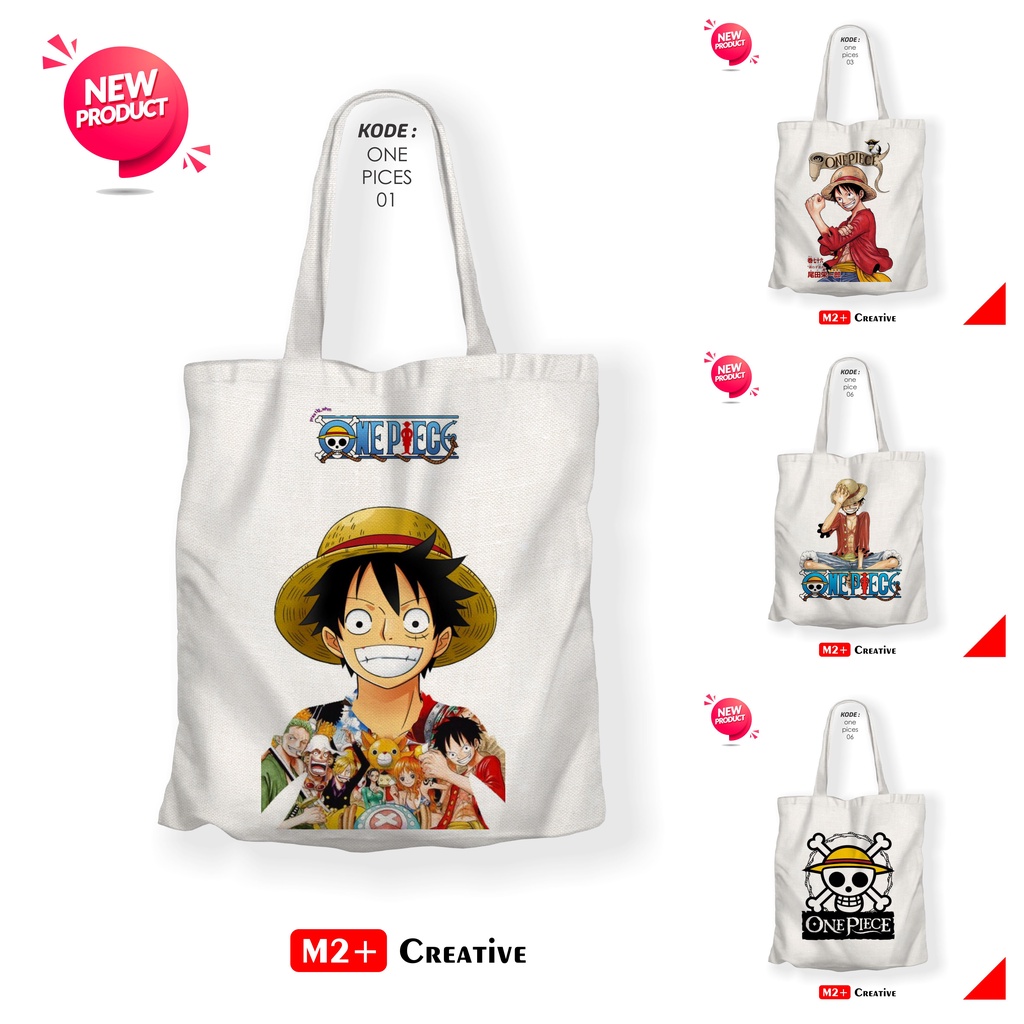 Jual TERBARU tas Anime one piece totebag anime luffy tas totebag kartun ...