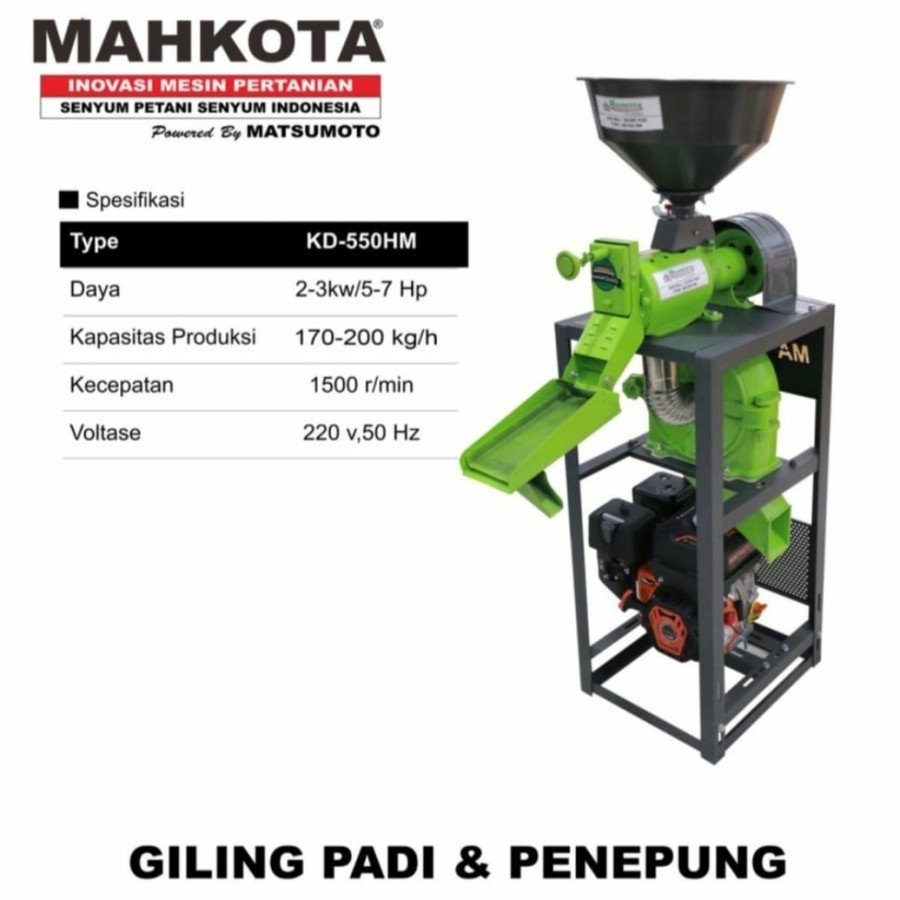 Jual Mesin Giling Padi dan Penepung MAHKOTA KD550 MAHKOTA KD 550 | Shopee Indonesia