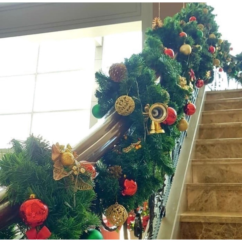 Jual Garland natal 2.7 m/Garland natal hijau PVC/bunga natal lingkar ...