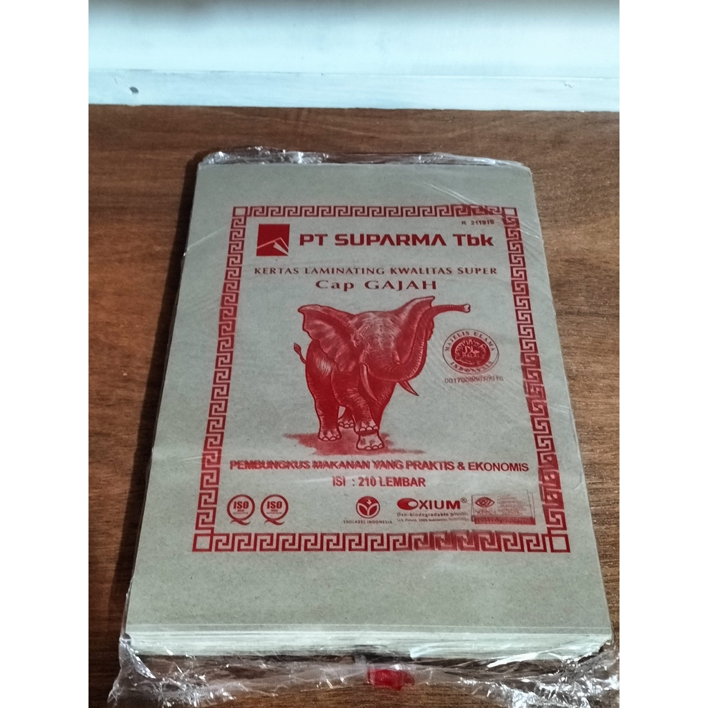 Jual Kertas Bungkus Nasi GAJAH MERAH Isi 210 Lembar Murah | Shopee ...