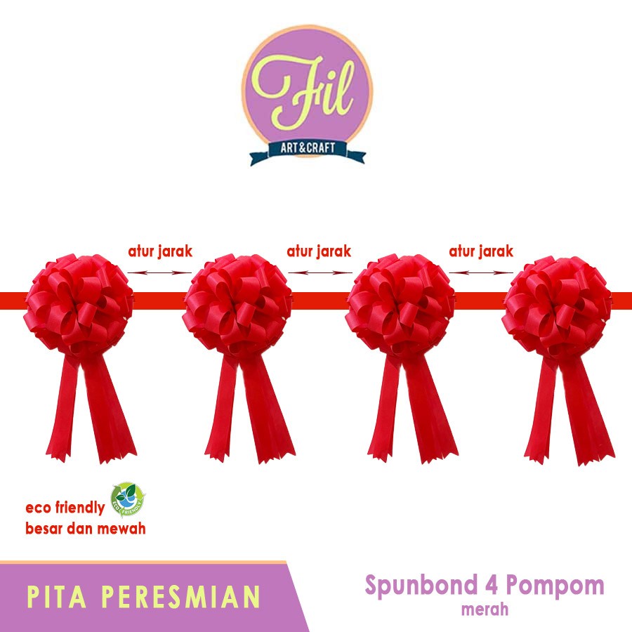 Jual Pita Peresmian / Gunting Pita / Pita Bulat / Pita Pompom Peresmian ...