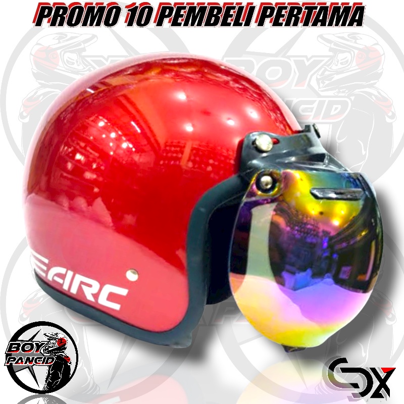 Jual HELM BOGO RETRO ARC ITALI DEWASA KACA CEMBUNG INJAK ORIGINAL ...