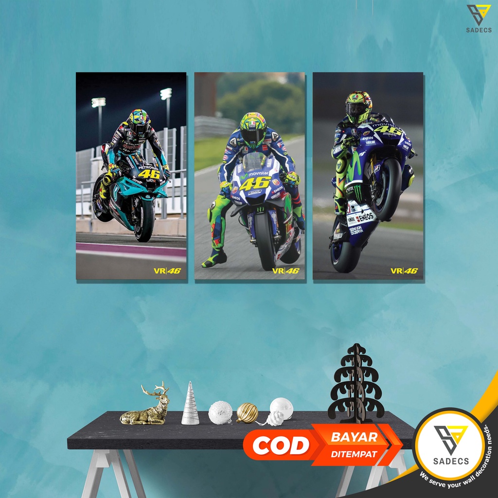 Jual SADECS - Pajangan Hiasan Dinding Kamar Poster Kayu VALENTINO ROSSI ...
