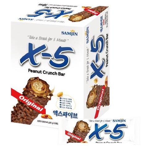 Jual SAMJIN X-5 CHOCOLATE PEANUT CRUNCH BAR 36GR | Shopee Indonesia