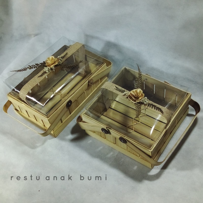 Jual hampers premium 25x25pita goni rustic rustik unik kotak seserahan ...