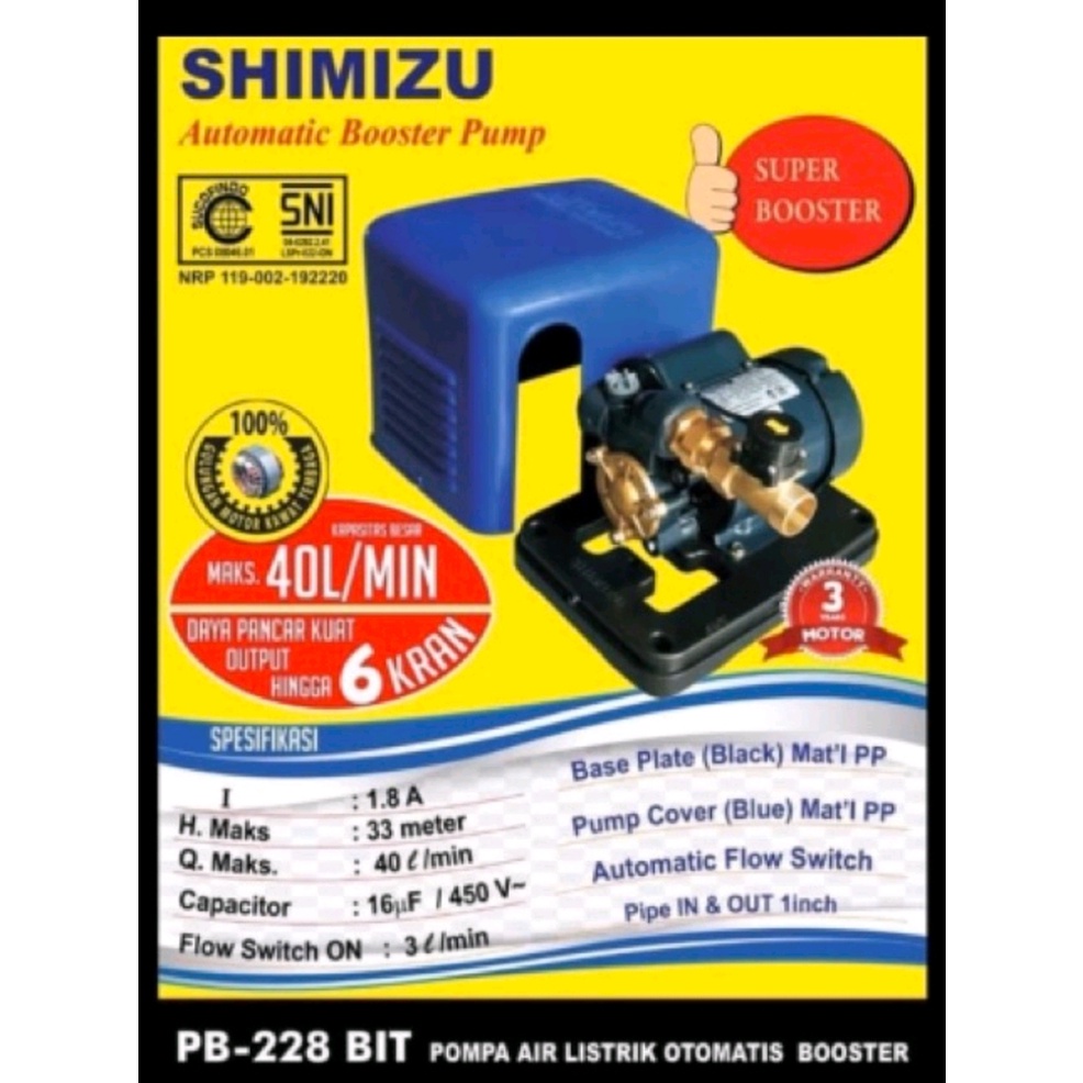 Jual POMPA AIR AUTOMATIC FLOW SWITCH SHIMIZU/POMPA OTOMATIS TYPE PB 288 ...