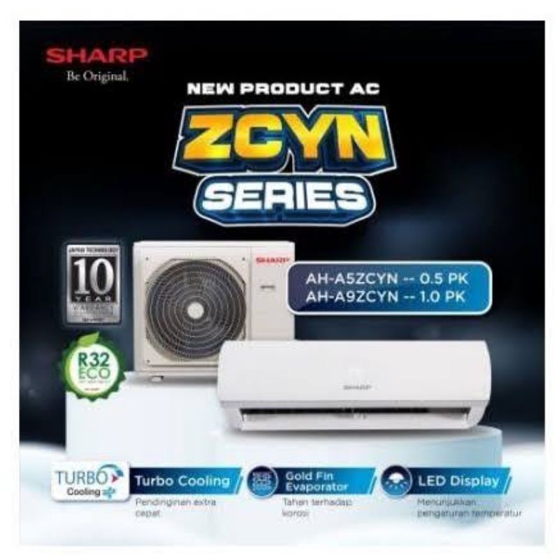 Jual AC SHARP TURBO COOLING R32 AH-A9ZCYN / 9BEY | Shopee Indonesia