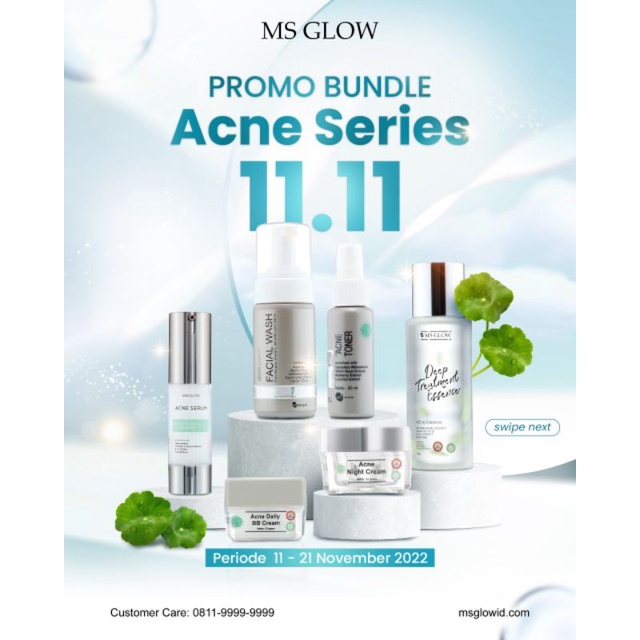 Jual PROMO BUNDLING ACNE SERIES MS GLOW skincare (barcode aktivasi ...
