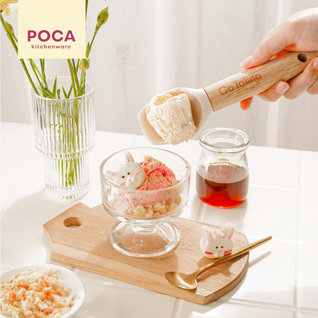 Jual Sendok Scoop Ice Cream Alat Sekop Skop Es Krim Handle Kayu ...