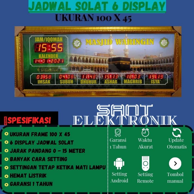 Jual Jam Digital Waktu Solat Jam Digital Masjid Jam Waktu Solat Jam ...