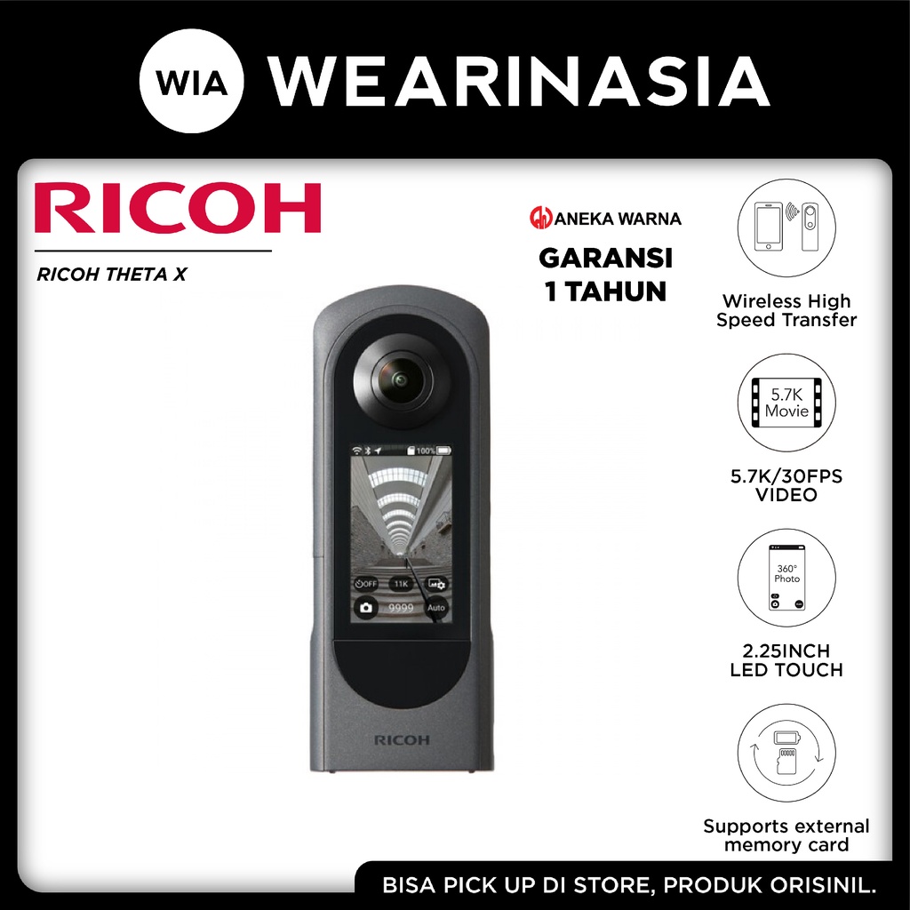 Jual Ricoh Theta X 360 48MP CMOS Sensors Camera Garansi Resmi | Shopee ...