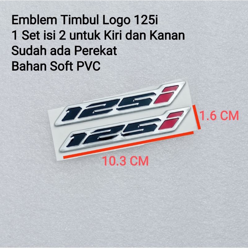 Jual Emblem Timbul 3D Logo 125i Soft PVC(SEPASANG KIRI DAN KANAN ...