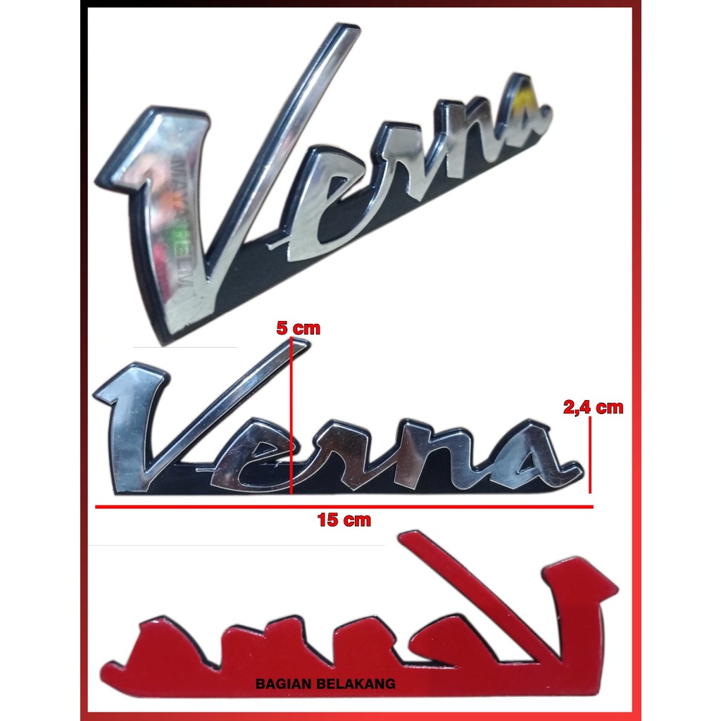 Jual Emblem Logo Mobil Hyundai Verna Chrome Dasar Hitam | Shopee Indonesia