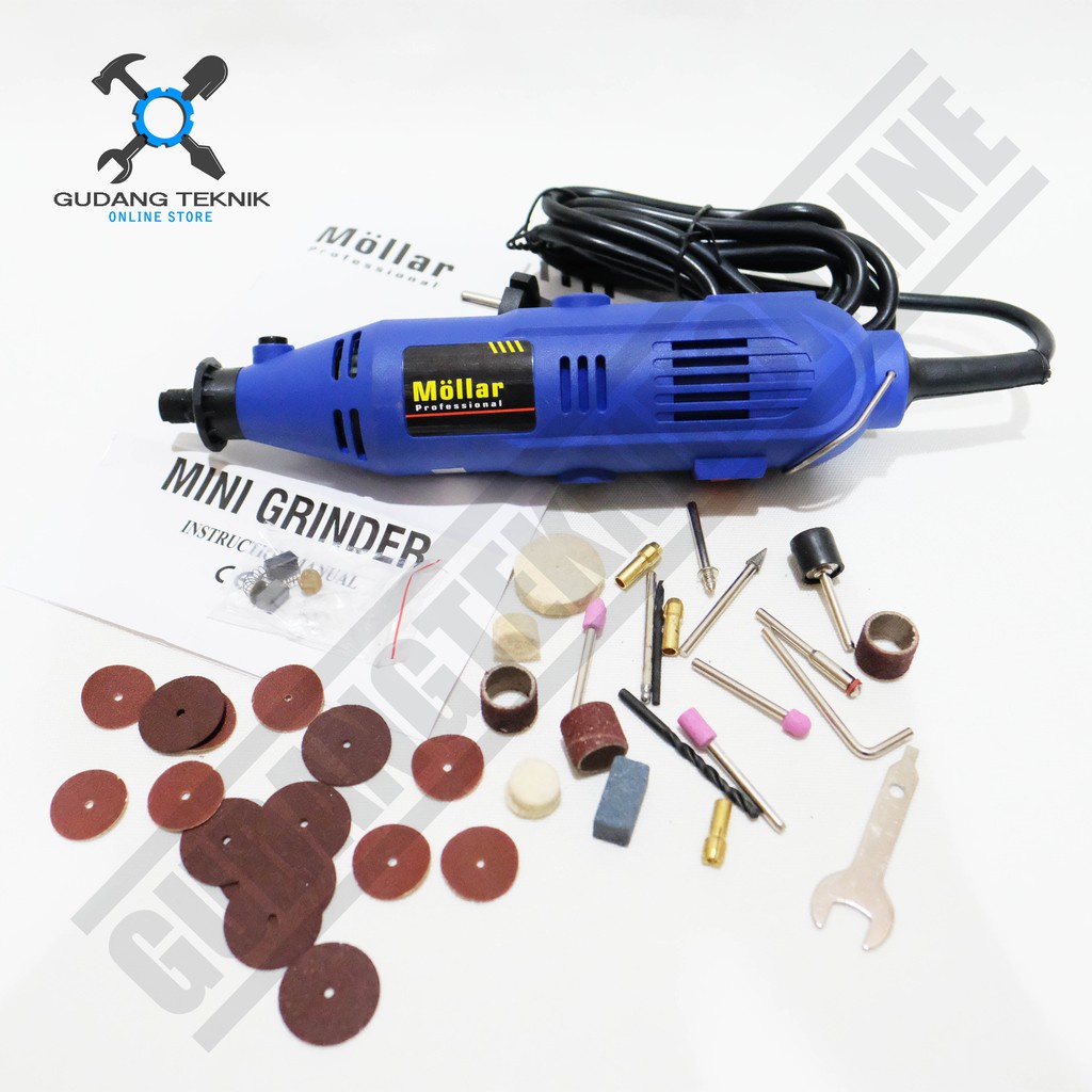 Jual Mini Die Grinder MOLLAR MG005B Bor Tuner 1 SET isi 40 Pcs MG 005 B ...