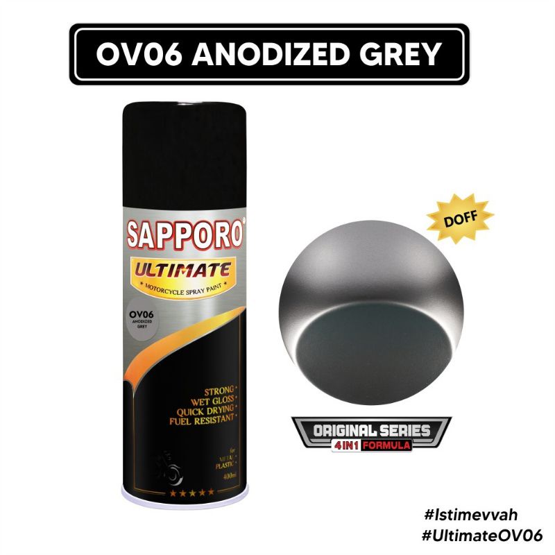 Jual OV06 Anodized grey sapporo ultimate 400ml cat semprot aerosol ...