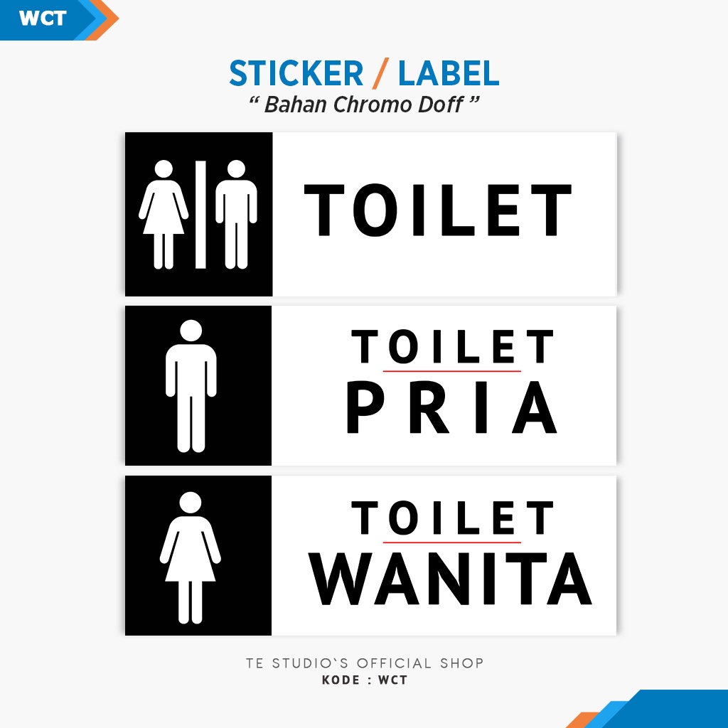 Jual Stiker Toilet WC Label Sticker Tanda Sign WC Laki-Laki atau ...