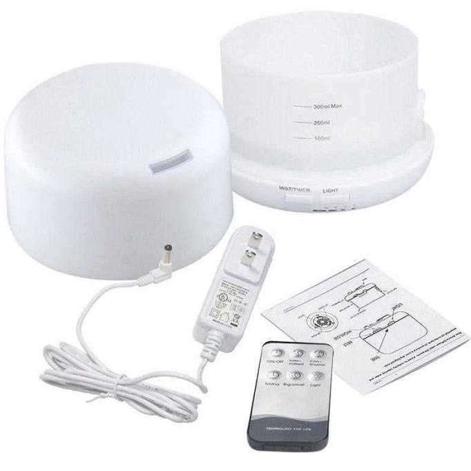 Jual Ultrasonic Humidifier Elektrik Dengan 7 Led Dan Remote Control 300Ml | Shopee Indonesia