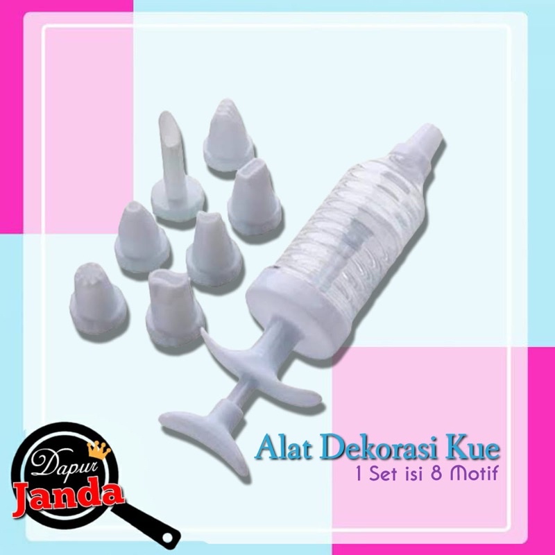 Jual Alat Dekorasi Kue 8in1 / Alat Penghias Kue / Cake Decorator baking ...
