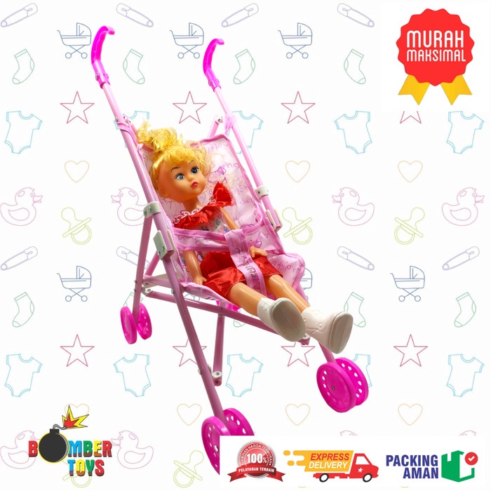 Jual MAINAN DORONGAN BAYI BONEKA STROLLER BAYI A2019-10 Music Besar ...