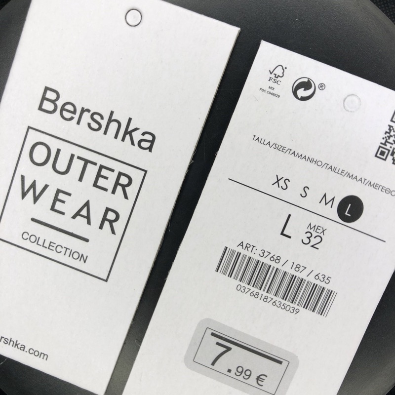 Jual BERSHKA PRICE TAG BARCODE SUPER PREMIUM SUPER TEBAL 800gsm CO 1X ...