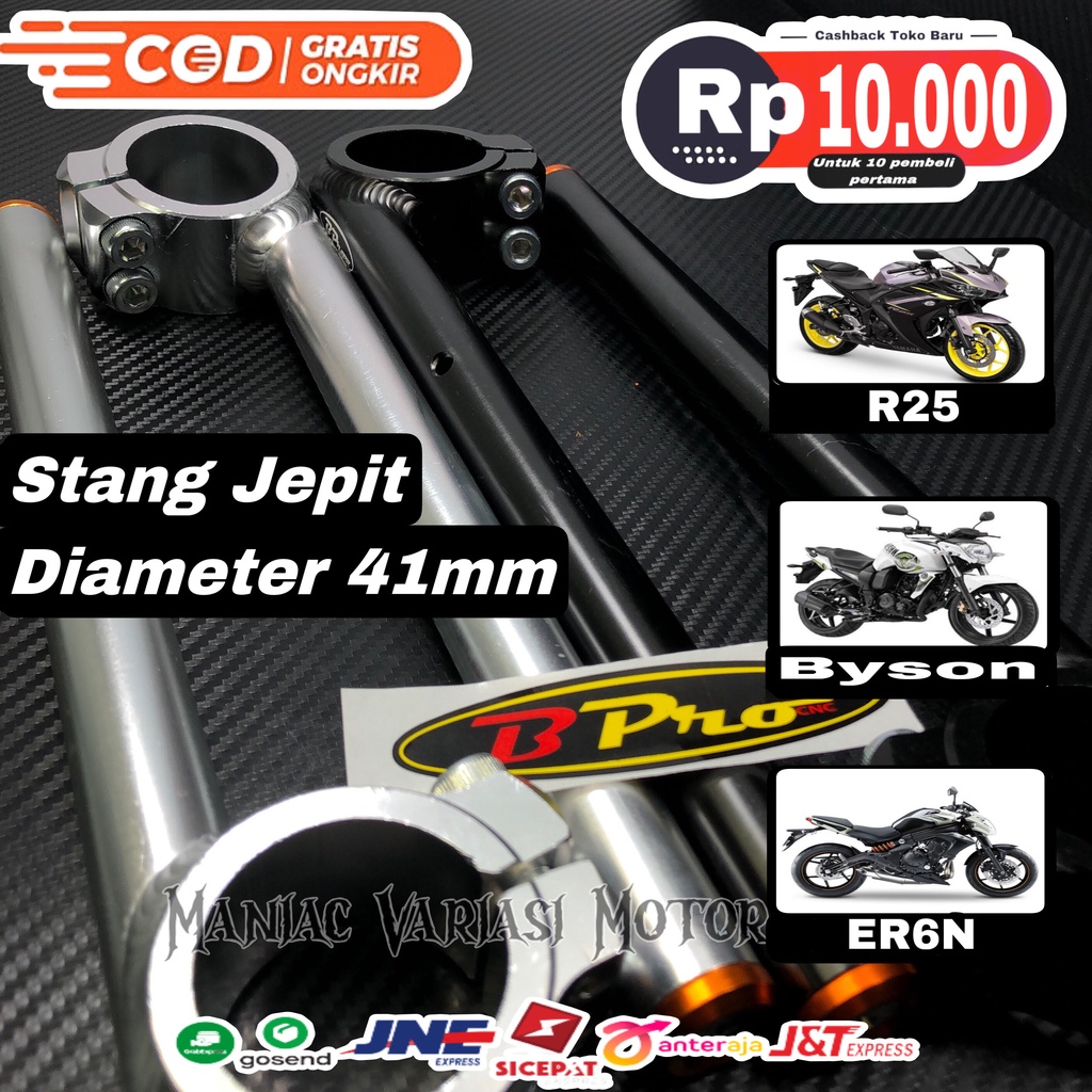 Jual Stang jepit bpro R25 Stang Jepit Bpro 10 Derajat uk 41mm R25 Byson ER6N Ninja250 Original ...